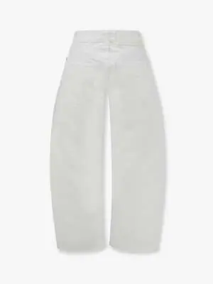 Alaïa White Denim Trousers - Multicolor