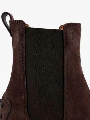 TOD'S Suede Ankle Boots With Elastic Inserts And Stud Detailing