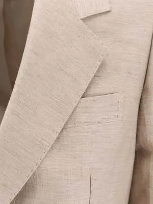 Tagliatore Beige Linen And Cotton Suit