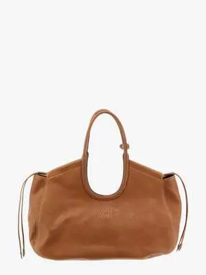 Miu Miu Ivy Leather Handbag With Front Lettering Logo - Multicolor