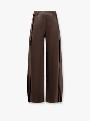 Loewe Cotton And Silk Blend Trousers - Brown