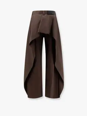 Loewe Cotton And Silk Blend Draped Trousers