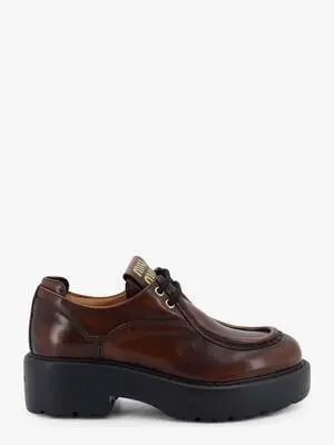 Miu Miu Leather Lace-up Platform Shoes