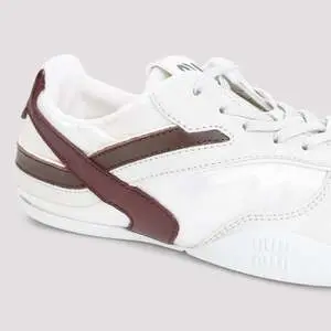 Miu Miu Calf Leather "gymnasium" Sneakers - White