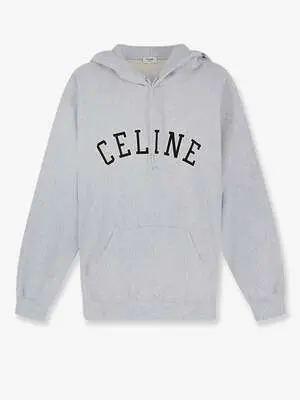 Celine Relaxed Fit Cotton Hoodie With Printed Logo - Multicolor