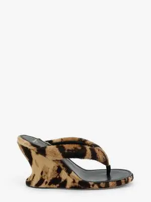 Balenciaga Gaeta Flip-flops With Ponyskin Wedge - Multicolor