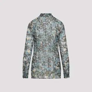 Dries Van Noten Floral Print Sheer Shirt