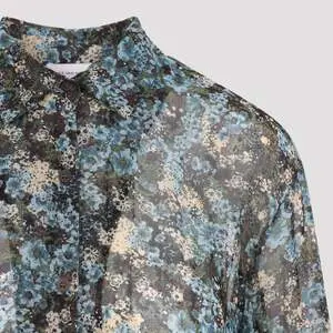 Dries Van Noten Floral Print Sheer Shirt