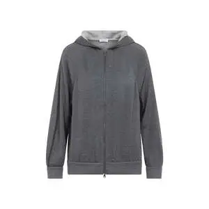 Brunello Cucinelli Full Zip Monile Sweatshirt - Gray