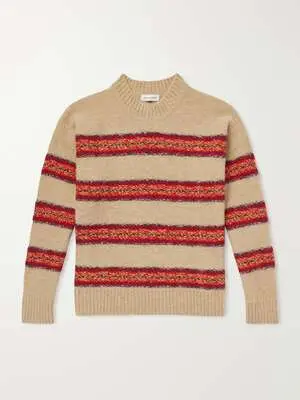 Dries Van Noten Master Striped Alpaca-blend Sweater - Ecru