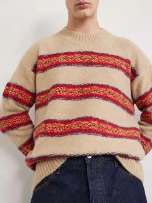 Dries Van Noten Master Striped Alpaca-blend Sweater
