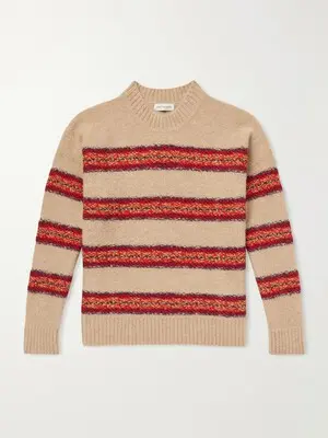 Dries Van Noten Master Striped Alpaca-blend Sweater - Neutrals