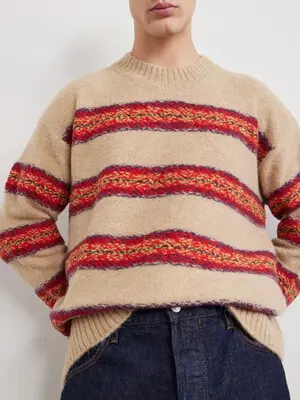 Dries Van Noten Master Striped Alpaca-blend Sweater