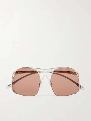 Miu Miu Square-frame -tone Sunglasses - Silver