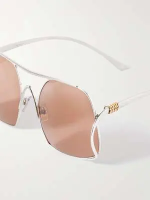 Miu Miu Square-frame -tone Sunglasses
