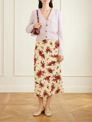 Brandon Maxwell The Sloane Silk And Cashmere-blend Knitted Cardigan - Pink