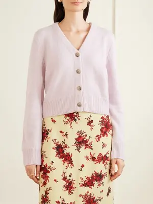 Brandon Maxwell The Sloane Silk And Cashmere-blend Knitted Cardigan - Pink