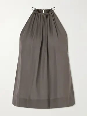 NILI LOTAN Nikki Silk Halterneck Tank