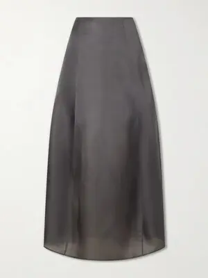 RUOHAN Cocoon Silk-organza Maxi Skirt - Gray
