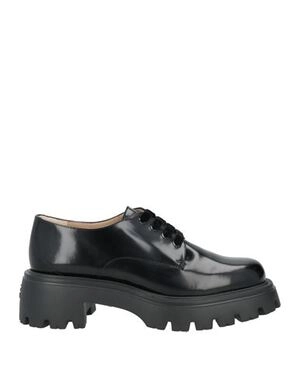STUART WEITZMAN Glossed Leather Lace-up Shoes - Black