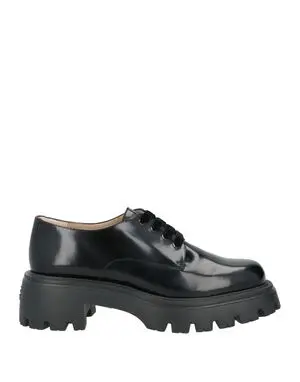 STUART WEITZMAN Glossed Leather Lace-up Shoes