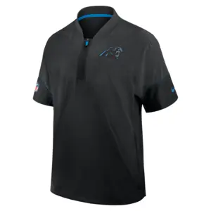 Nike Carolina Panthers Nfl Short-sleeve Hooded Jacket - Black