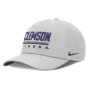 Nike Clemson Sideline Practice Rise College Adjustable Hat - Grey