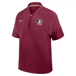 Nike Florida State Sideline Coach Jacket Short Sleeve Hooded - Red