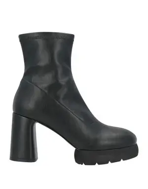JEANNOT Leather Ankle Boots With Block Heel