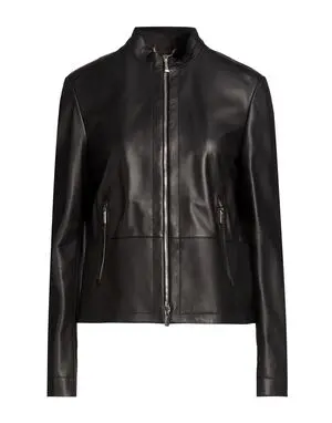 MOORER Jacket Blush Size Leather - Black