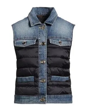 MOORER Quilted Denim Vest With Goose Down Interior