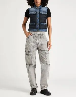 MOORER Quilted Denim Vest With Goose Down Interior