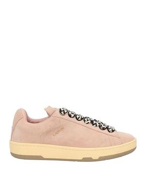 LANVIN Blush Calfskin Suede Sneakers