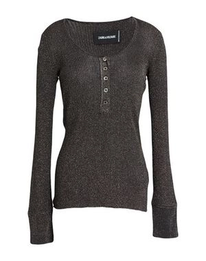 Zadig&Voltaire Ribbed Knit Metallic Long Sleeve Top