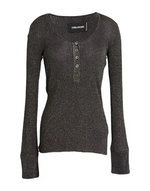 Zadig&Voltaire Ribbed Knit Metallic Long Sleeve Top