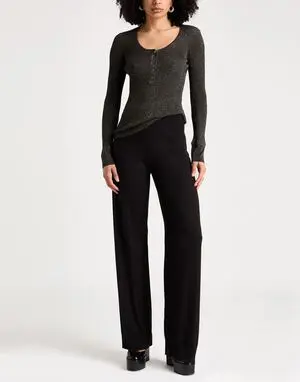 Zadig&Voltaire Ribbed Knit Metallic Long Sleeve Top