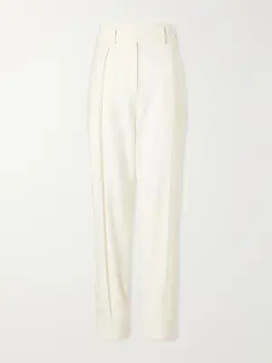 Sharon Wauchob Clio Belted Wool Straight-leg Pants - White