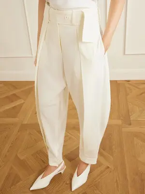 Sharon Wauchob Clio Belted Wool Tailored Pants
