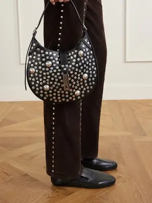Polo Ralph Lauren Studded Leather Shoulder Bag