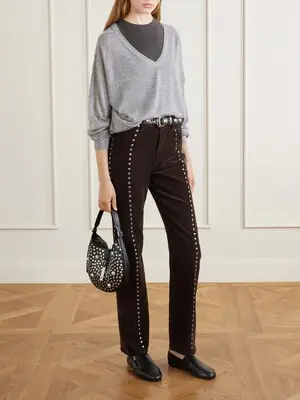 Polo Ralph Lauren Studded Leather Shoulder Bag