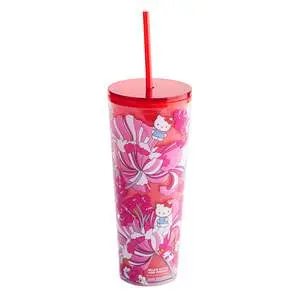VERA BRADLEY Hello Kitty® And Friends Double Wall Tumbler With Straw In Hello Kitty And Friends Hello Hydrangeas - Pink