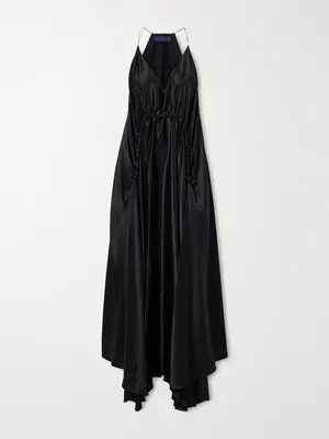 Sharon Wauchob Draped Silk-satin Maxi Dress - Black