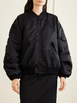 Cecilie Bahnsen Embroidered Knotted Shell Bomber Jacket