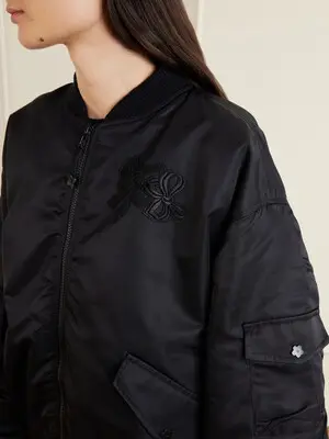 Cecilie Bahnsen Embroidered Knotted Shell Bomber Jacket