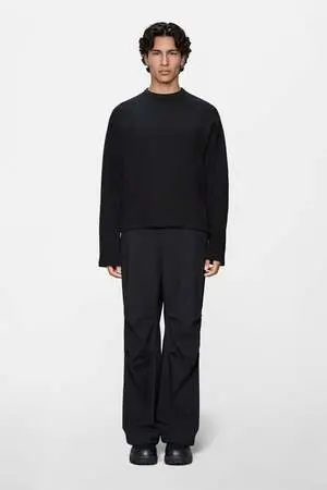 Rains Waffle Long Sleeve T-shirt - Black