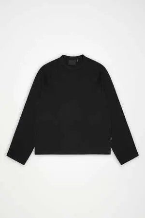 Rains Waffle Long Sleeve T-shirt - Black