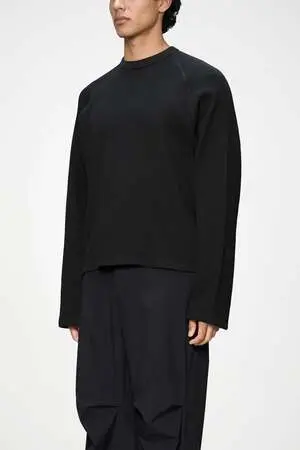 Rains Waffle Long Sleeve T-shirt - Black