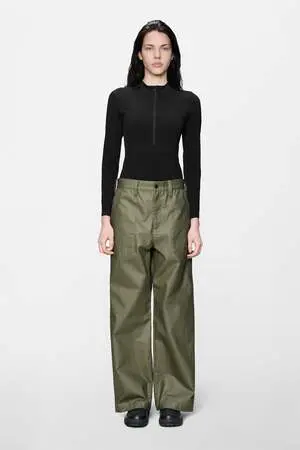 Rains Heavy Woven Straight-leg Pants - Moss