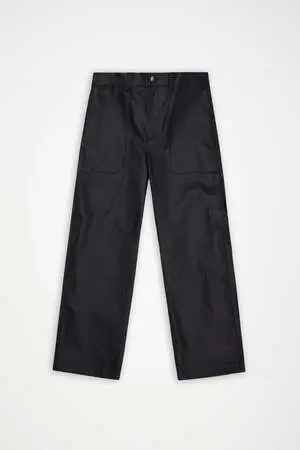 Rains Heavy Woven Pants Straight - Black