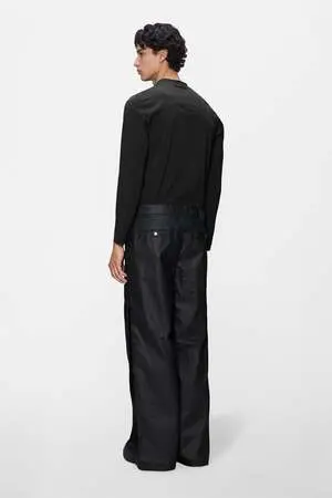 Rains Heavy Woven Pants Straight - Black